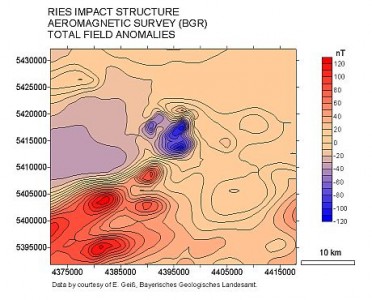 Geomagnetic surveys - ERNSTSON CLAUDIN IMPACT STRUCTURES - METEORITE CRATERS